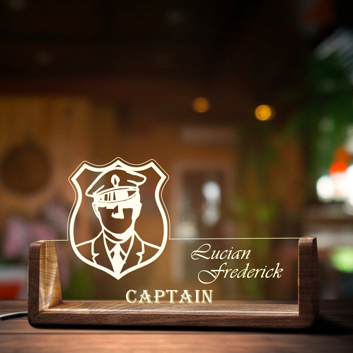 Custom Police Desk Name Plate Personalized Law Enforcementr LED Light ...