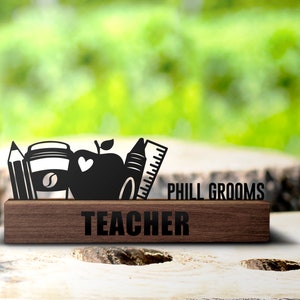 Custom Teacher Desk Name Plate Wedge Personalized Gifts for Teachers ...
