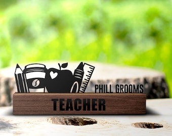 Custom Teacher Desk Name Plate Wedge Personalized Gifts for Teachers ...