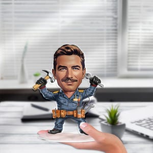 Custom Electrical Engineer Figurine Trinket Caricature Portrait Desk ...