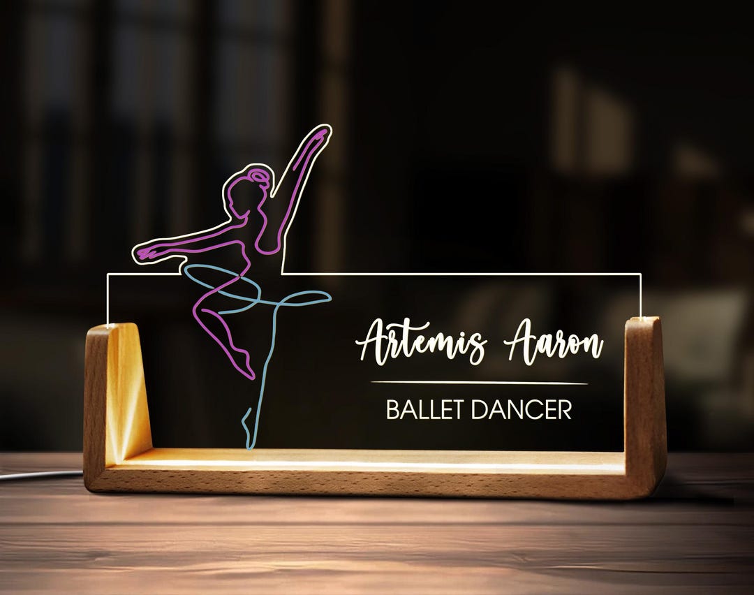 Custom Ballet Dancer Desk Name Plate Personalized Ballerina Gift ...
