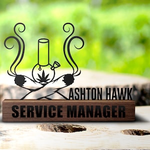 Custom Weed Desk Name Plate Wedge, Personalized Marijuana Nameplate ...