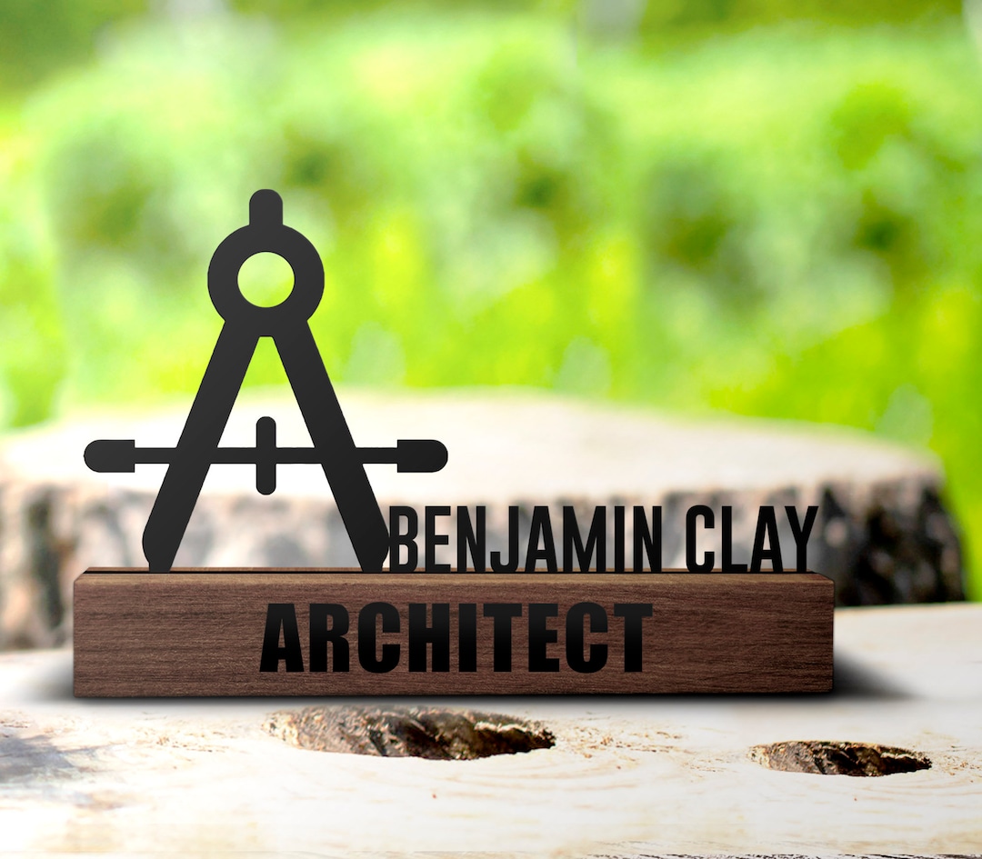 Custom Architect Desk Name Plate Wedge Personalized Architecture ...
