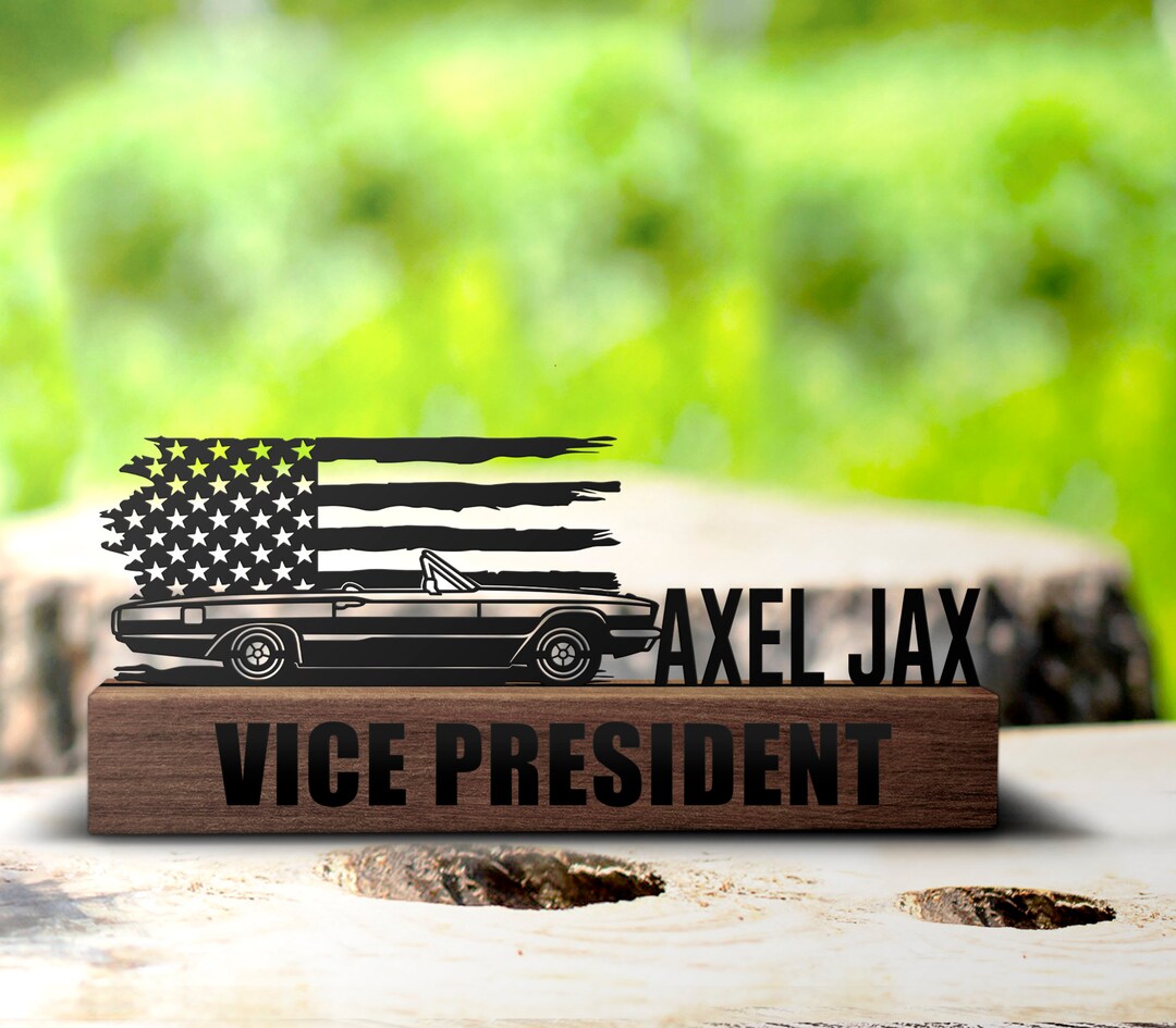 Custom Classic Muscle Car Desk Name Plate Wedge,personalized US Garage ...