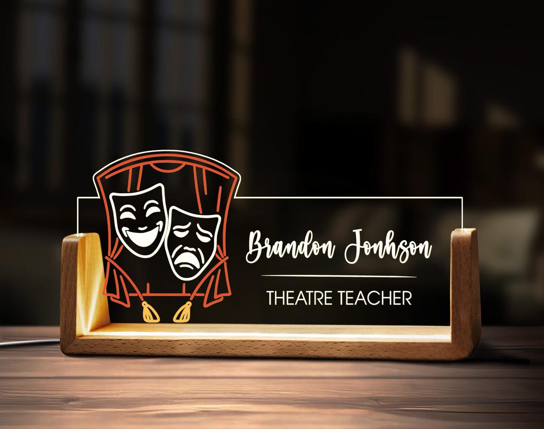 Custom Theatre Teacher Desk Name Plate Personalized Drama Teacher Gift ...