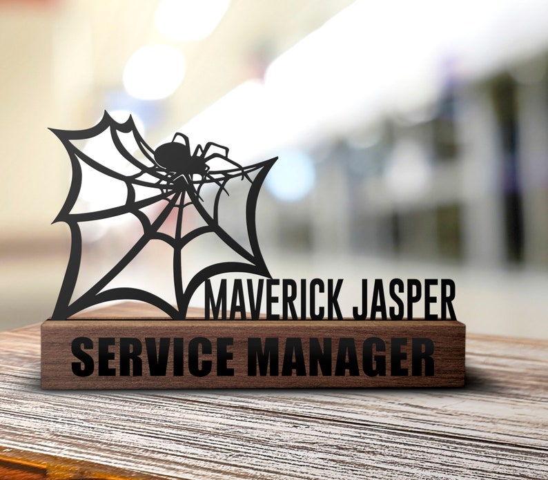 Custom Spider Desk Name Plate Wedge, Personalized Tarantula Nameplate ...