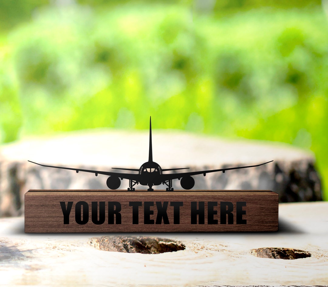 Custom Airplane Desk Name Plate Wedge Personalized Pilot Nameplate ...