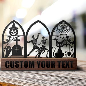Custom Couple Skeleton Dancing Desk Name Plate Wedge Personalized ...