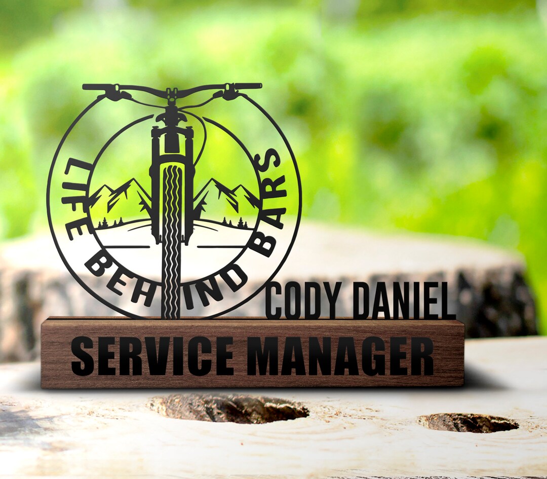 Custom Bicycle Desk Name Plate Wedge Personalized Cycling Name ...