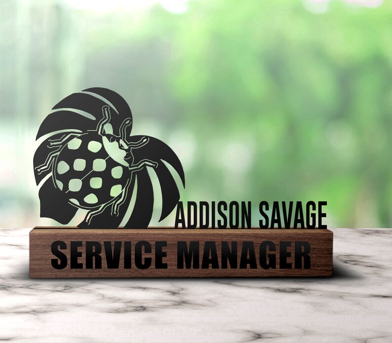 Custom Lady Bug Desk Name Plate Wedge, Personalized Nameplate Ladybug ...