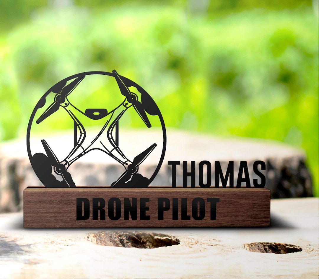 Custom Drone Pilot Desk Name Plate Wedge Personalized Drone Nameplate ...