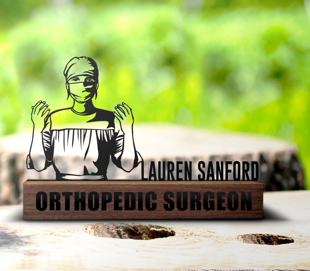 Custom Female Orthopedic Surgeon Desk Name Plate Wedge Personalized ...