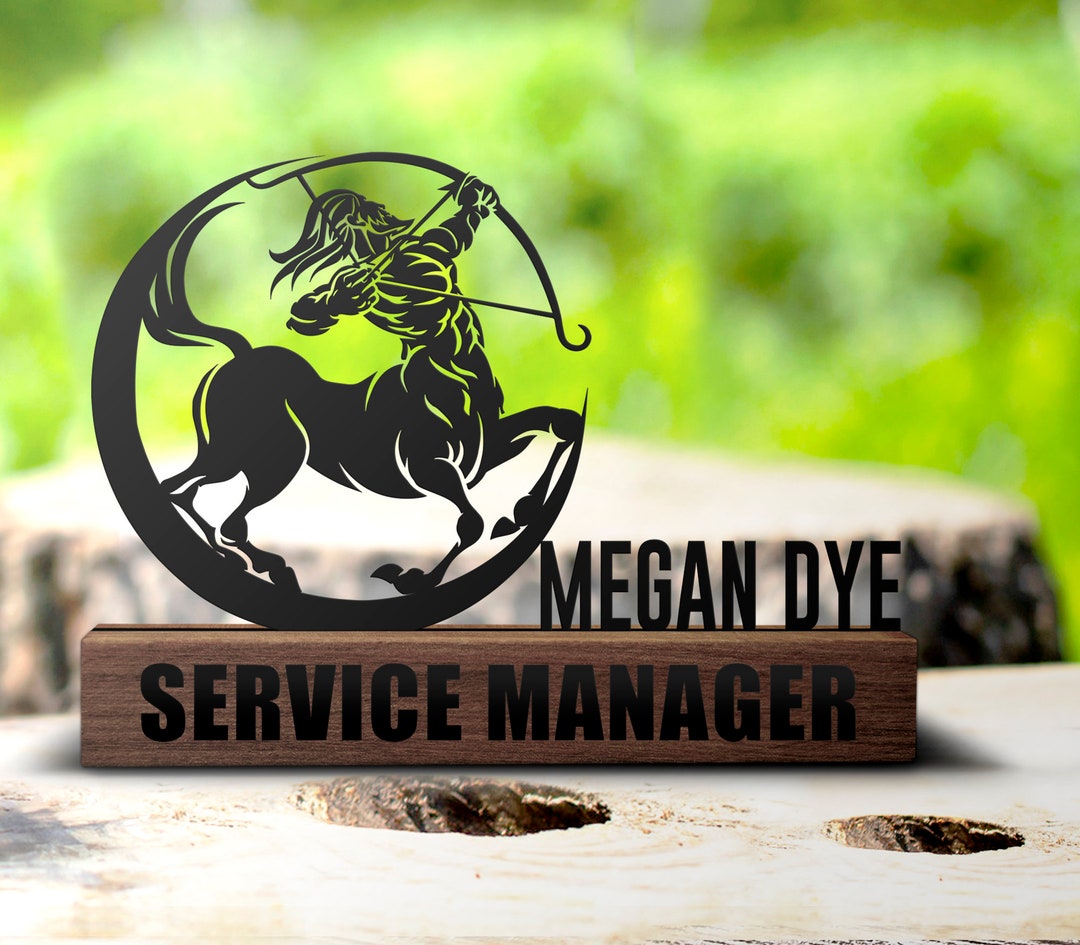 Custom Sagittarius Desk Name Plate Wedge,personalized Zodiac Horoscope ...