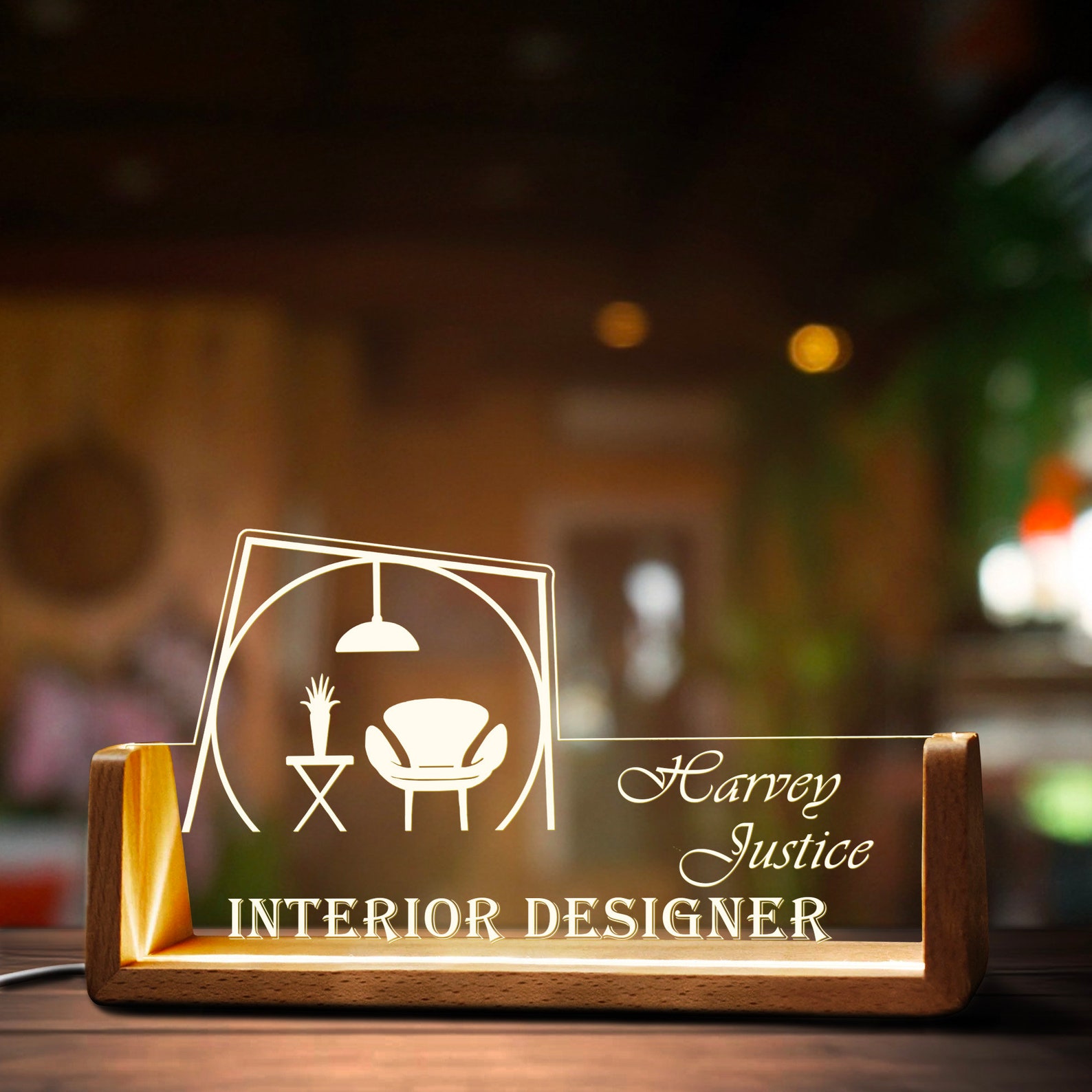 Custom Interior Designer Desk Name Plate Personalized Designer LED ...