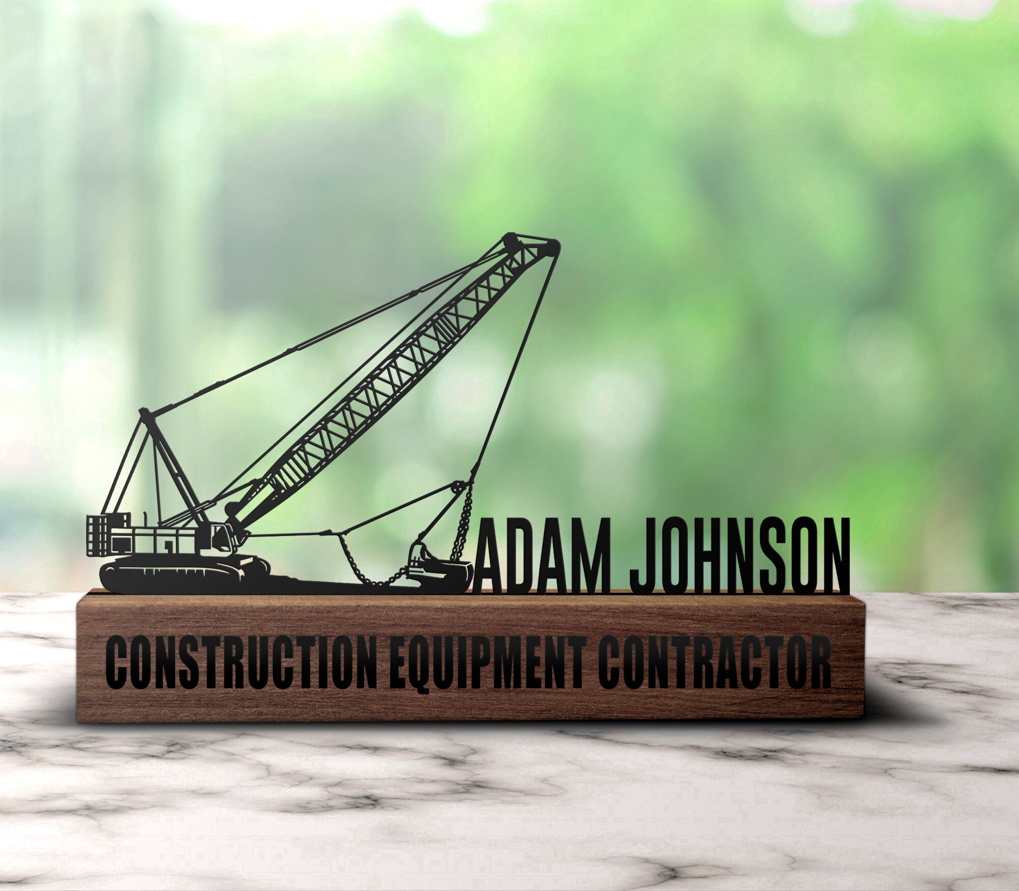 Custom Dragline Excavator Desk Name Plate Wedge Personalized Heavy ...