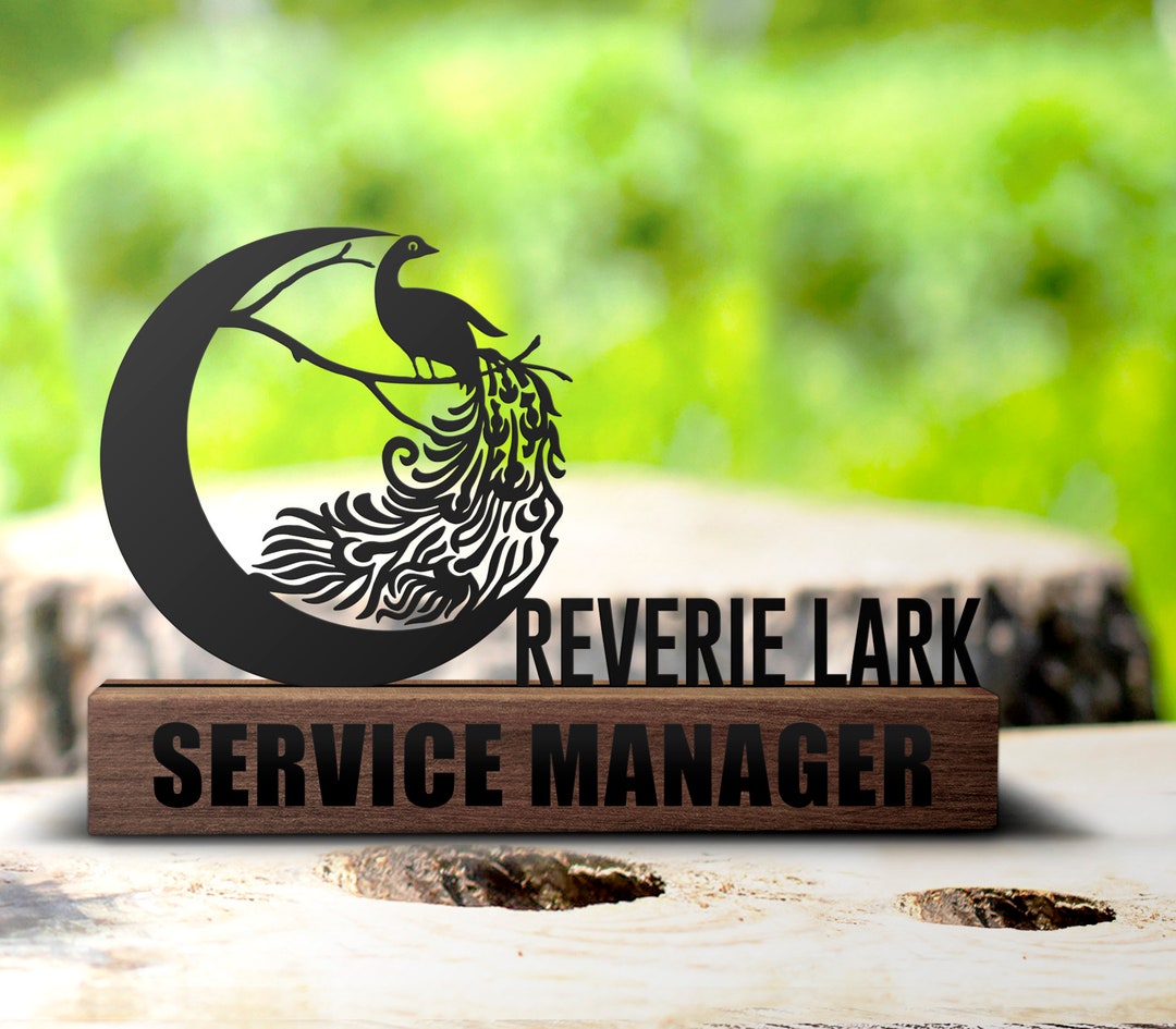 Custom Peacock Desk Name Plate Wedge, Personalized Peacock Bird ...