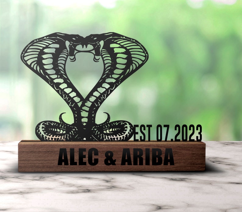 Custom King Cobra Snake Desk Name Plate Wedge Personalized - Etsy