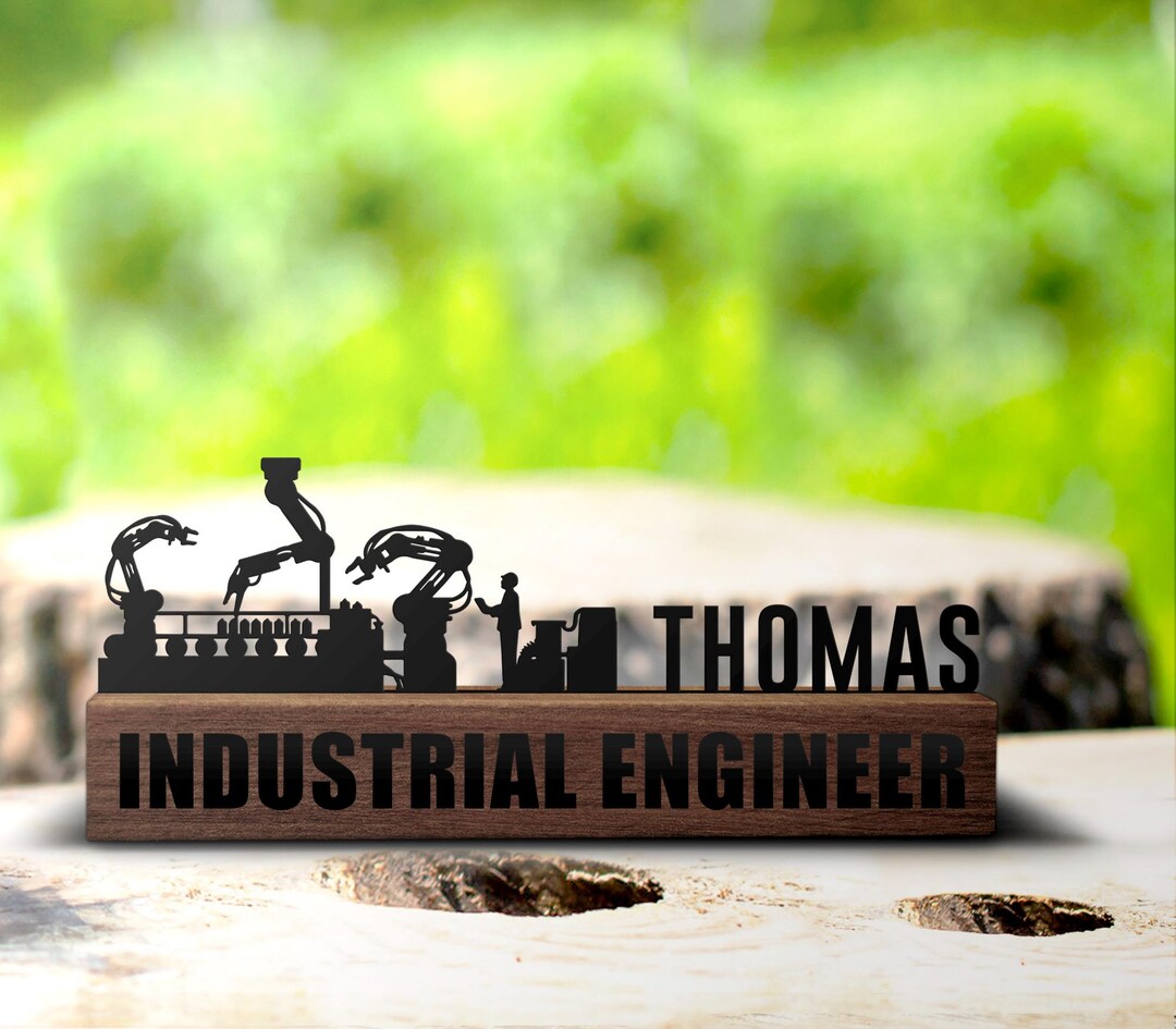 Custom Industrial Engineer Desk Name Plate Wedge Personalized ...