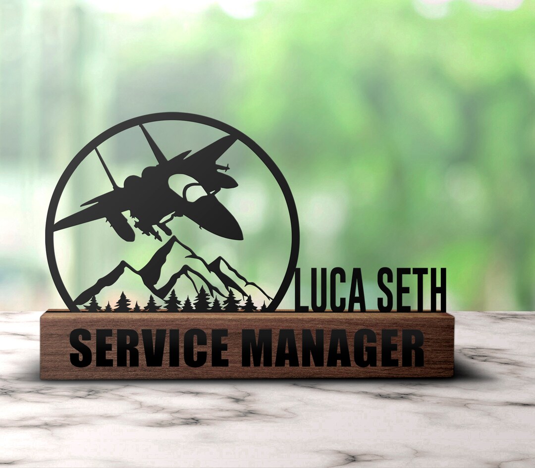 Custom Fighter Jets Desk Name Plate Wedge Personalized Pilot Nameplate ...