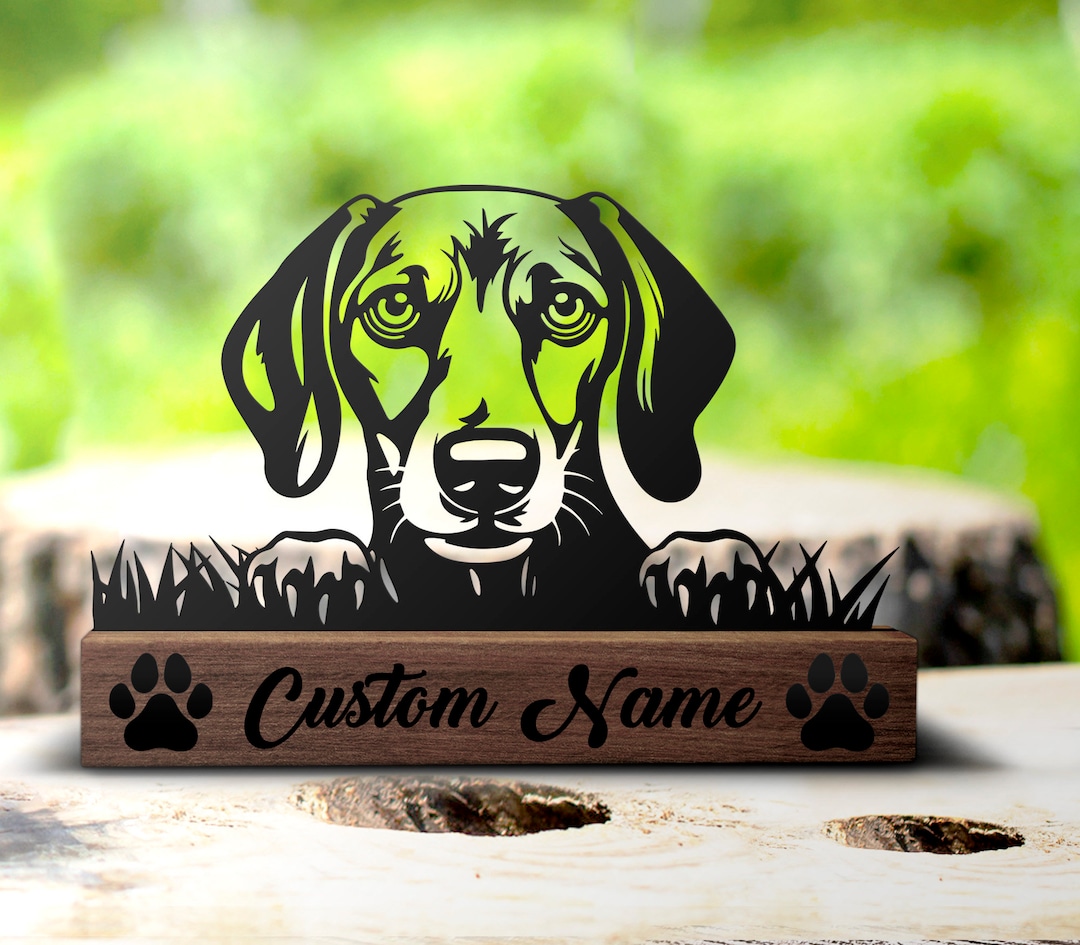 Custom Dachshund Dog Desk Name Plate Wedge Personalized Peeking Dog ...