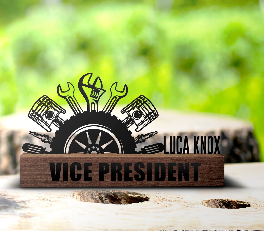 Custom Mechanic Desk Name Plate Wedge Personalized Mechanic Gift ...