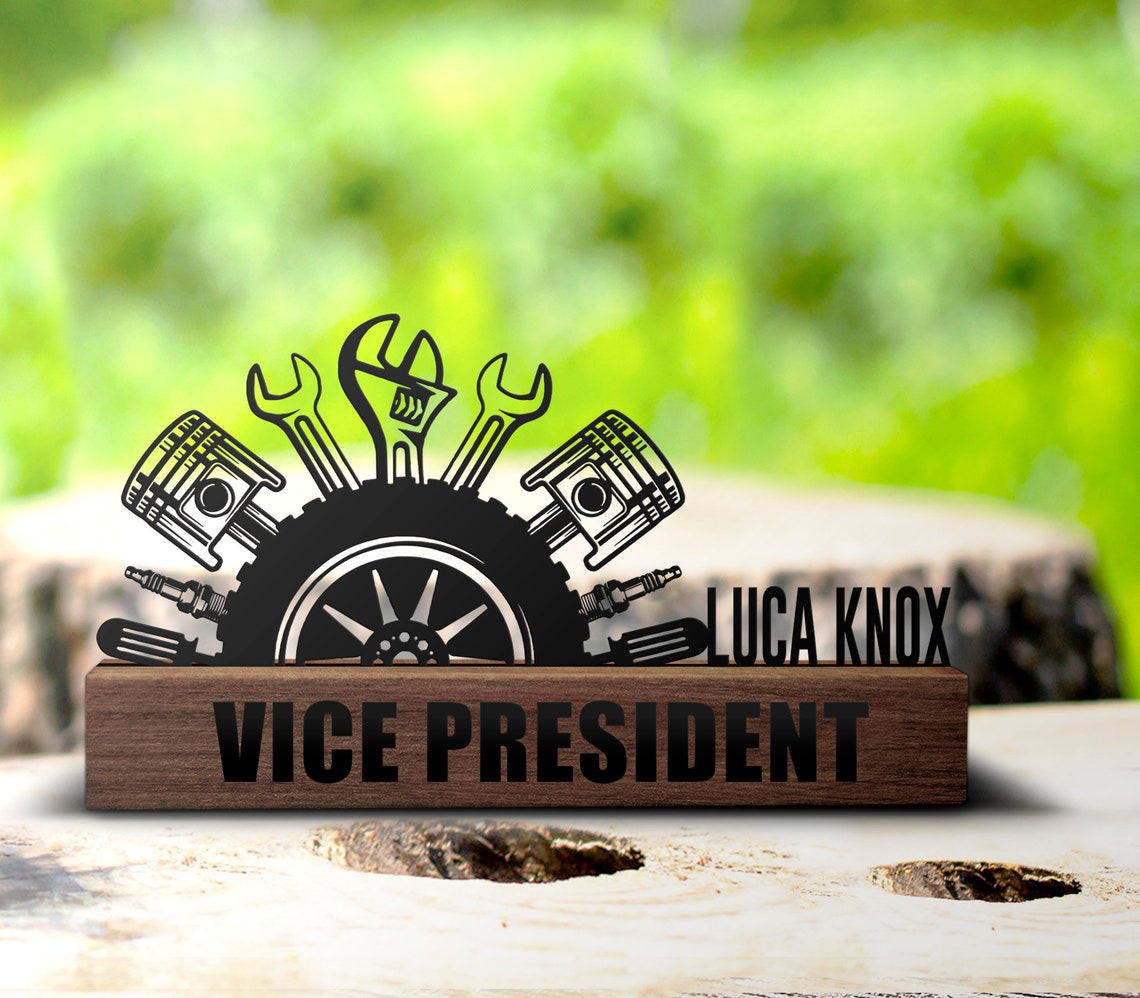 Custom Mechanic Desk Name Plate Wedge Personalized Mechanic Gift ...