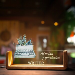 Custom Writer Desk Name Plate Personalized Writing Author LED Light ...