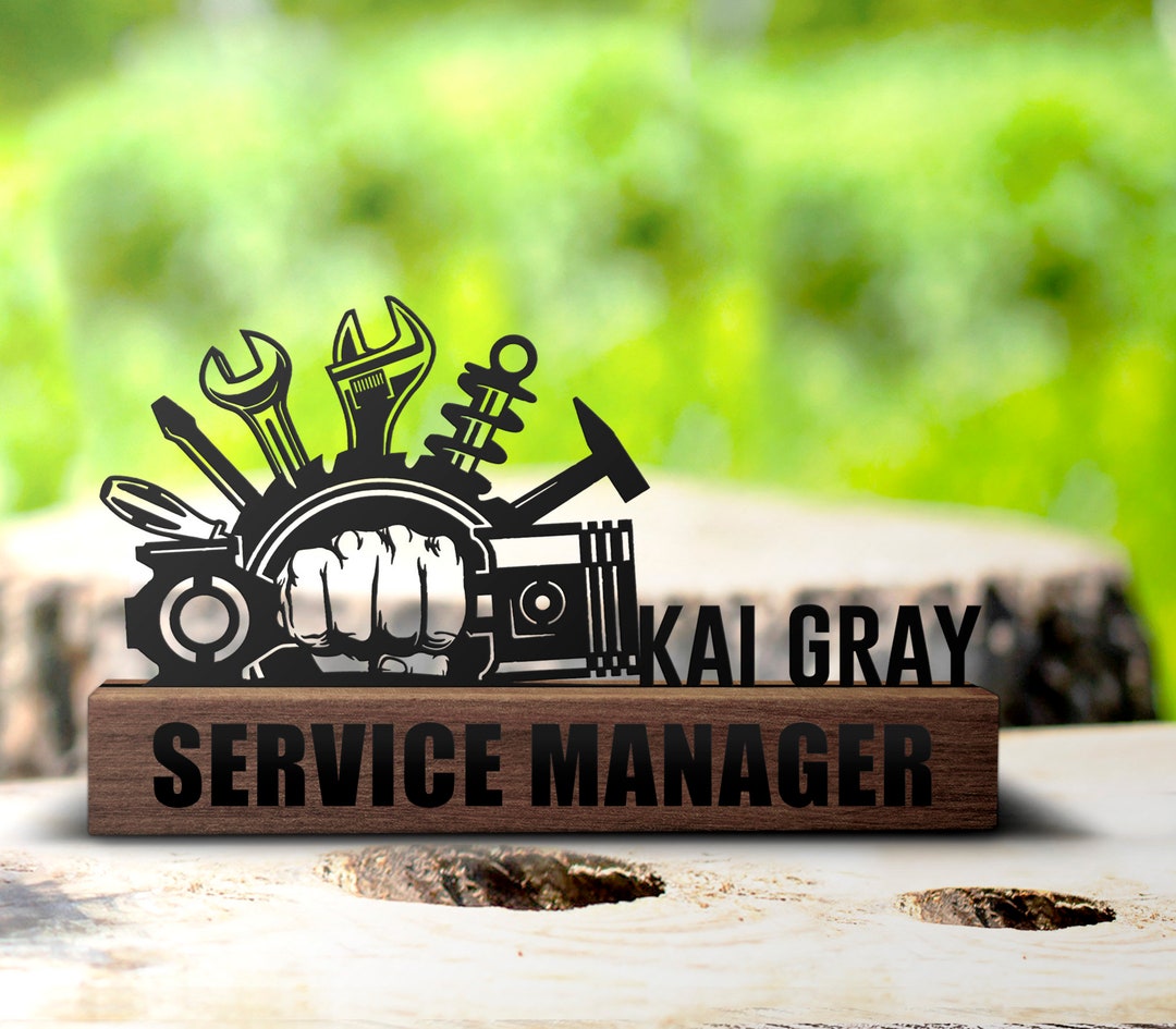 Custom Mechanic Desk Name Plate Wedge Personalized Mechanic Gift ...