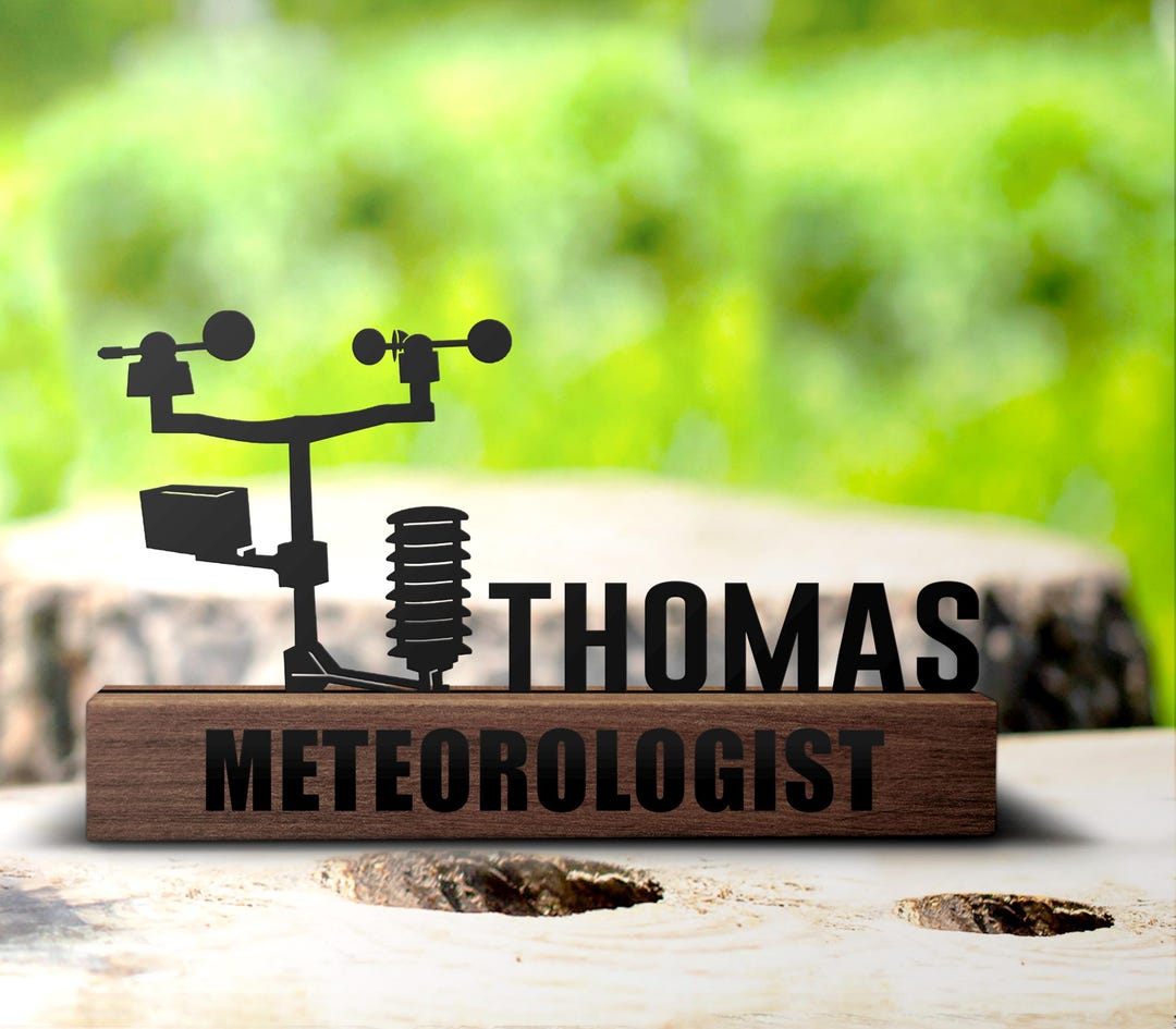 Custom Meteorologist Desk Name Plate Wedge Personalized Meteorological ...