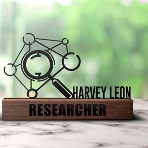 Custom Researcher Desk Name Plate Wedge, Personalized Scientific ...
