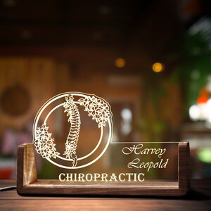 Custom Chiropractic Desk Name Plate Personalized Chiropractor LED Light ...