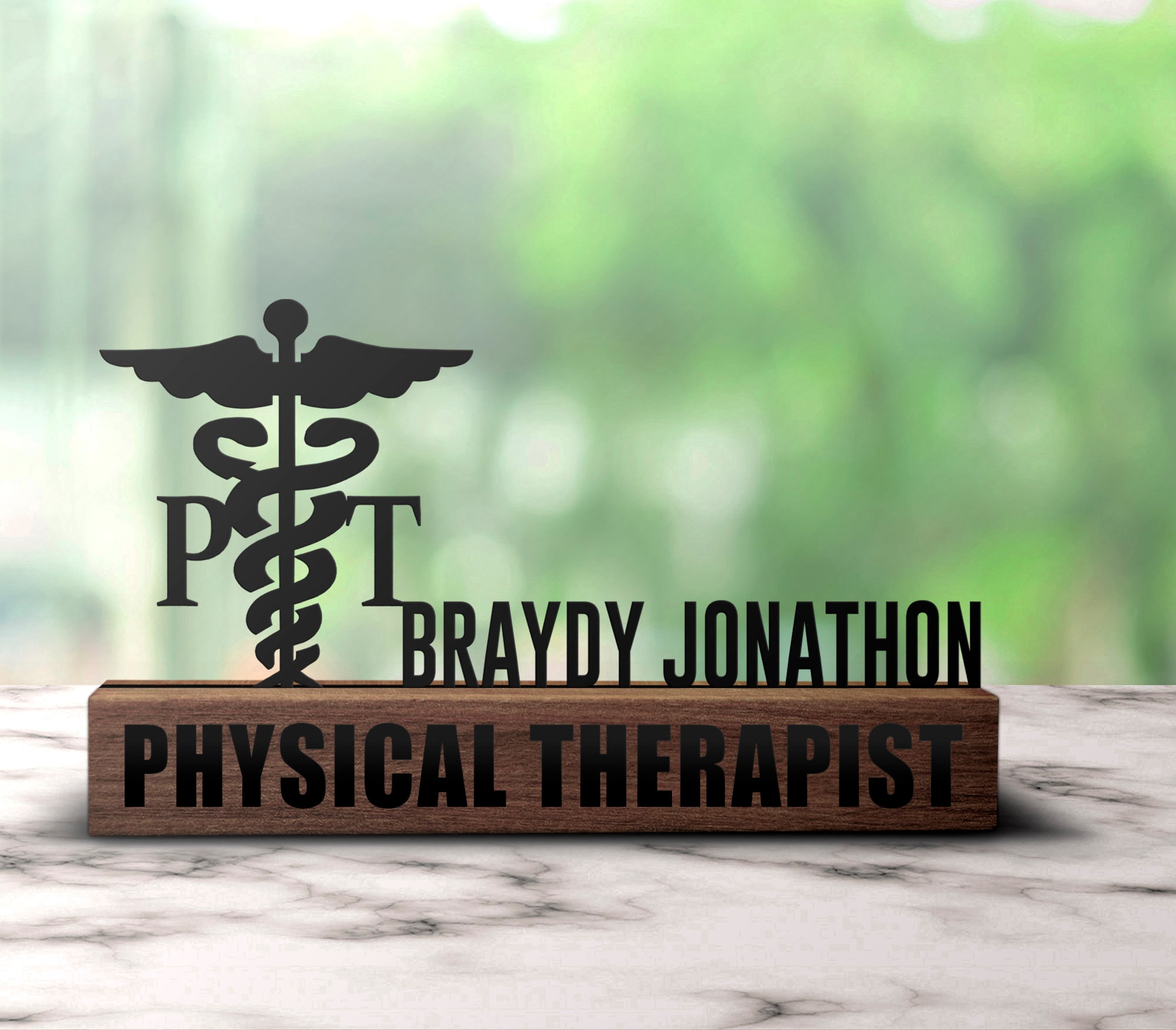 Custom Doctor of Physical Therapy Desk Name Plate Wedge Personalized ...