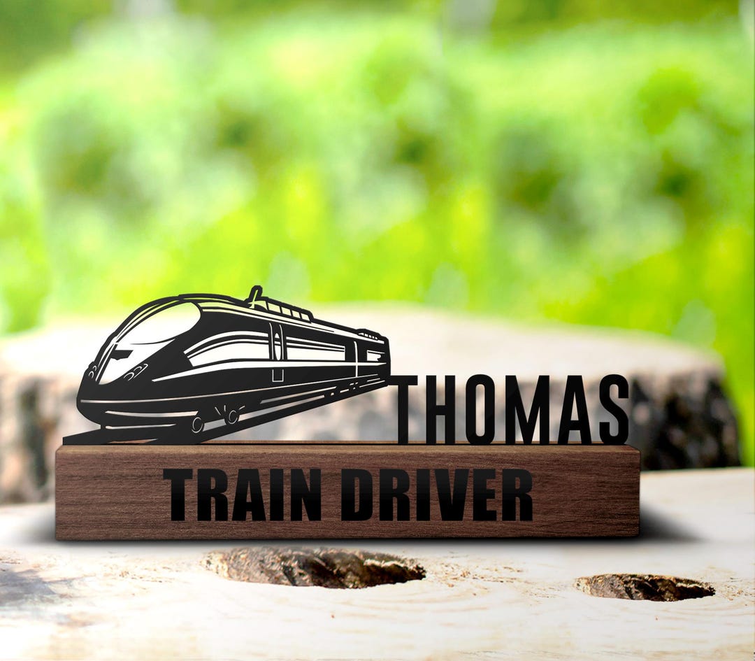 Custom High Speed Train Locomotive Desk Name Plate Wedge Personalized ...