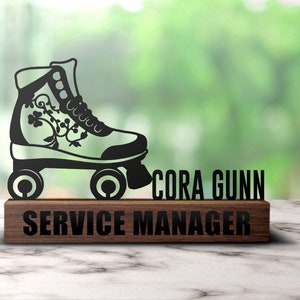 Custom Roller Skating Desk Name Plate Wedge Personalized Roller Skates ...