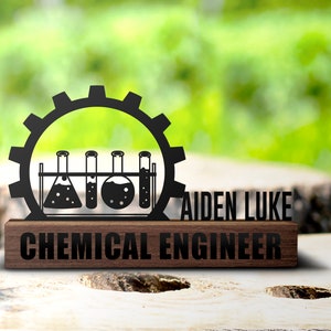 Custom Chemical Engineer Desk Name Plate Wedge Personalized Engineering ...