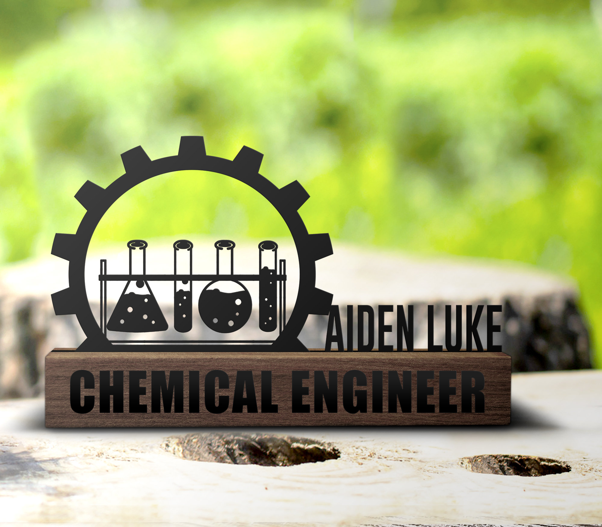 Custom Chemical Engineer Desk Name Plate Wedge Personalized Engineering ...