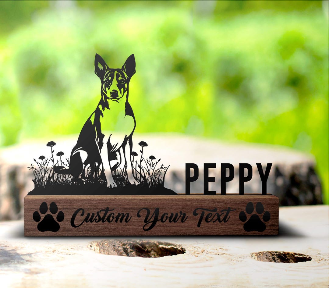 Custom Basenji Dog Desk Name Plate Wedge Personalized Dog Lover ...