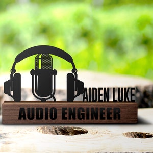 Custom Music Recording Desk Name Plate Wedge Personalized Producer ...