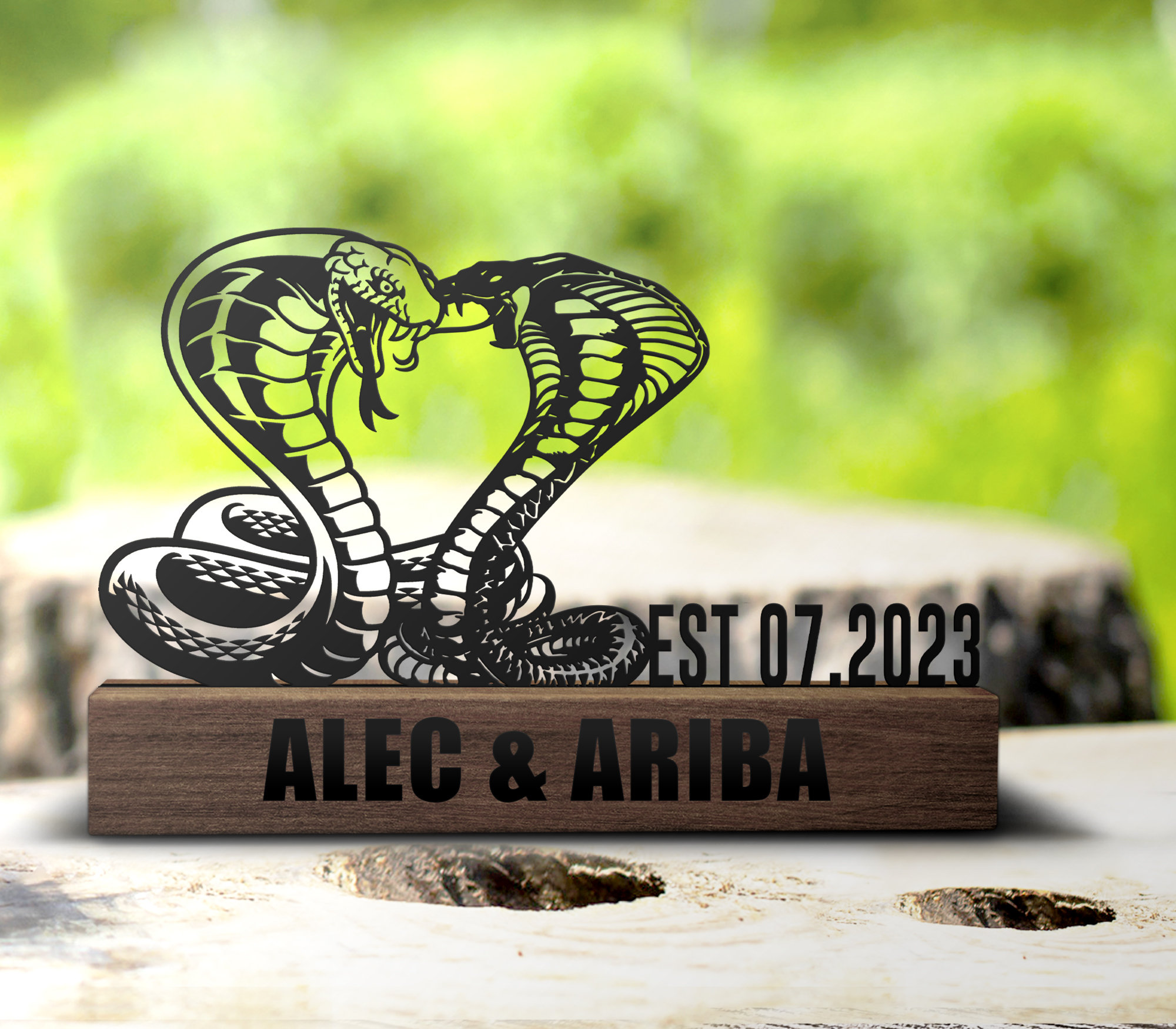 Custom King Cobra Snake Desk Name Plate Wedge Personalized - Etsy