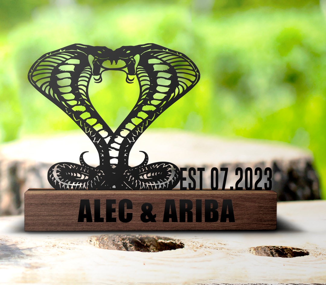 Custom King Cobra Snake Desk Name Plate Wedge, Personalized Cobra ...