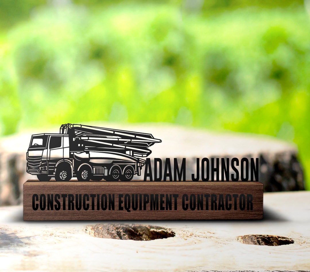 Custom Concrete Pump Desk Name Plate Wedge Personalized Heavy Equipment ...