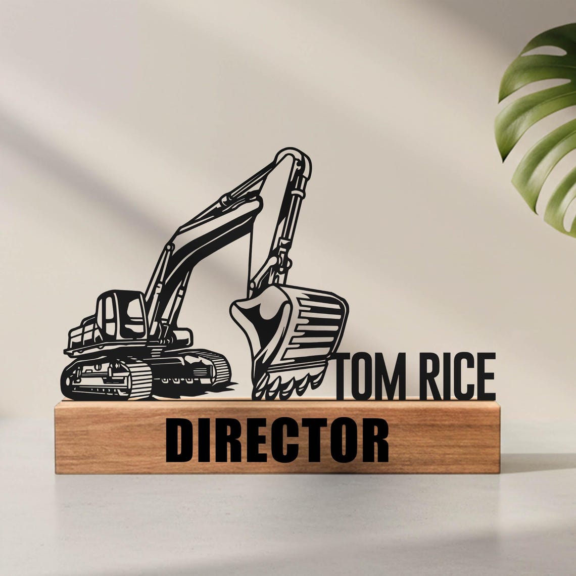 Custom Excavator Desk Name Plate Wedge, Personalized Nameplate Office ...