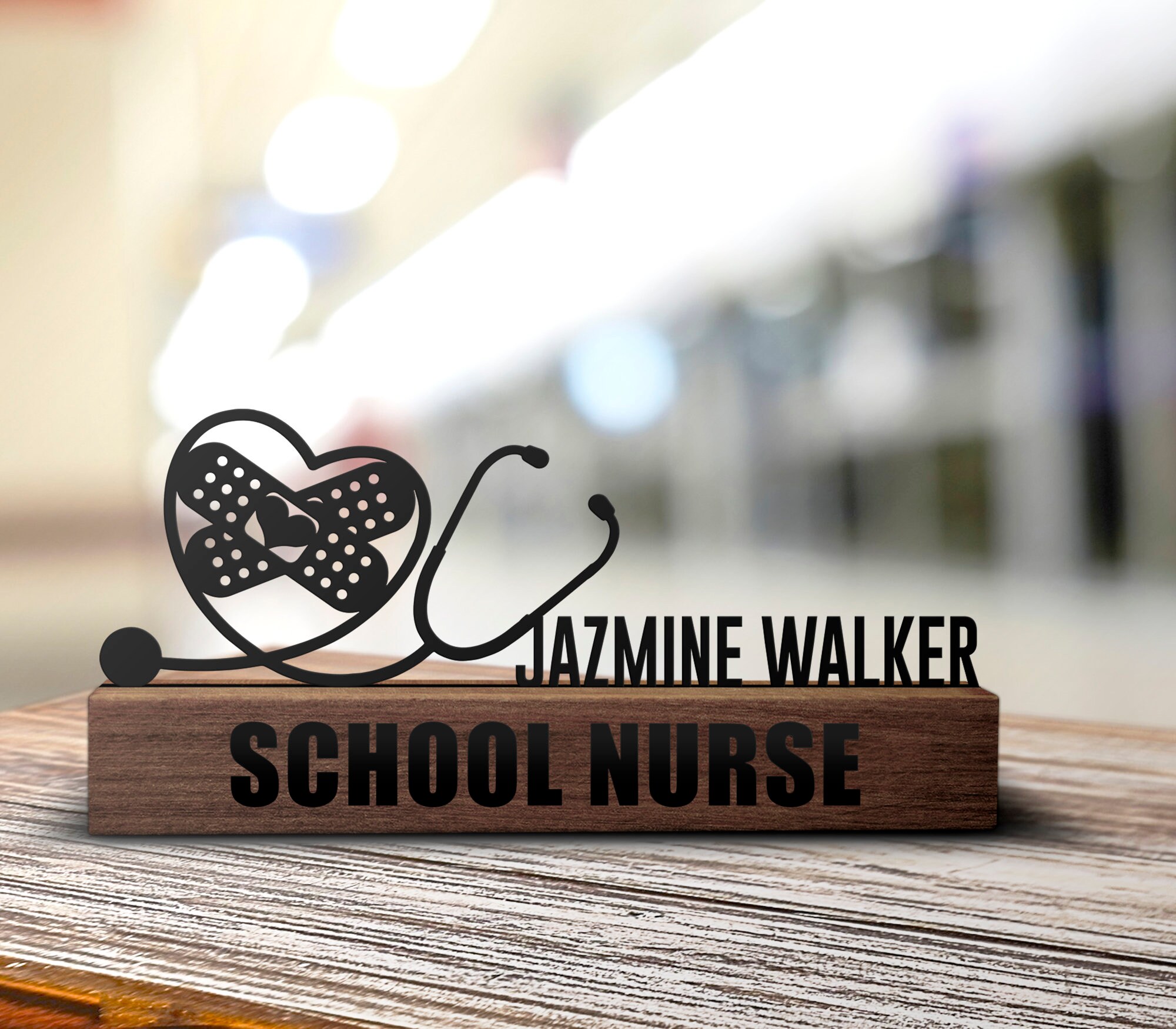 Custom School Nurse Desk Name Plate Wedge Personalized Student Nursing ...