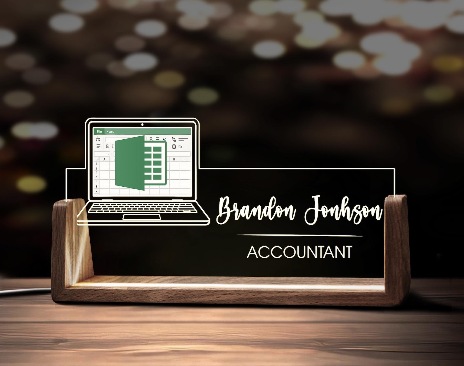 Custom Accountant Desk Name Plate, Personalized Acrylic Desk Sign With ...