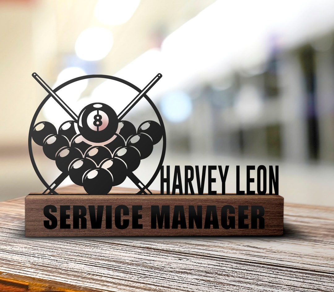 Custom Billiard Desk Name Plate Wedge Personalized Snooker Player ...