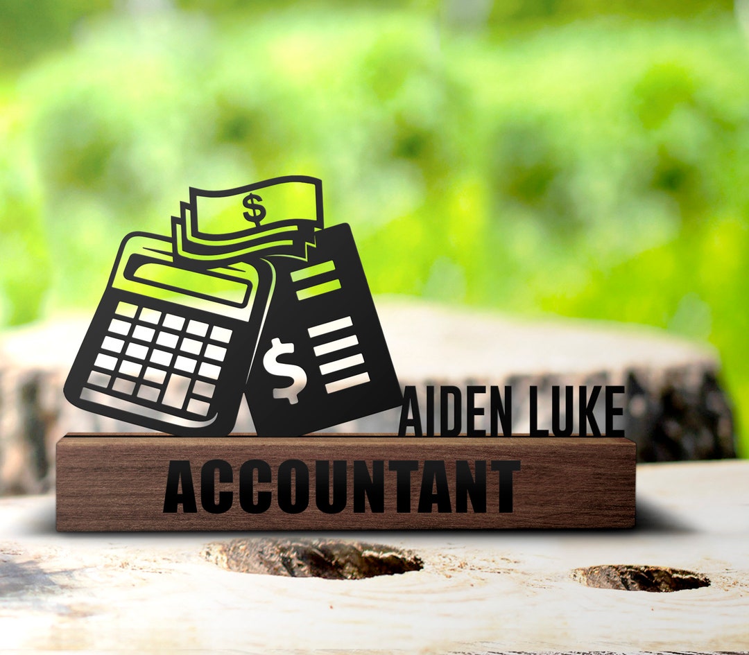 Custom Accountant Desk Name Plate Wedge Personalized Actuary ...