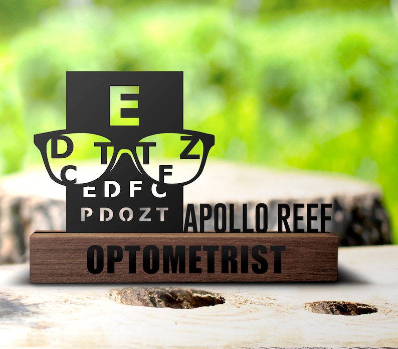 Custom Optometry Gift Desk Name Plate Wedge Personalized Optometrist ...