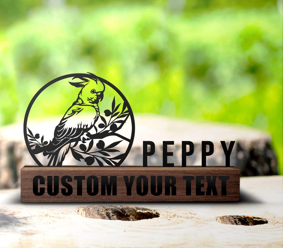 Custom Cockatoo Bird Desk Name Plate Wedge Personalized Parrot ...