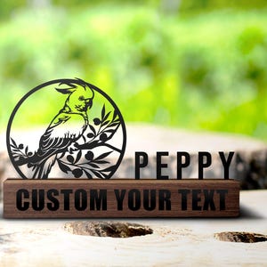 Custom Cockatoo Bird Desk Name Plate Wedge Personalized Parrot ...
