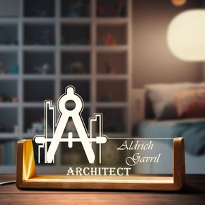 Custom Architect Desk Name Plate Personalized Architecture LED Light ...